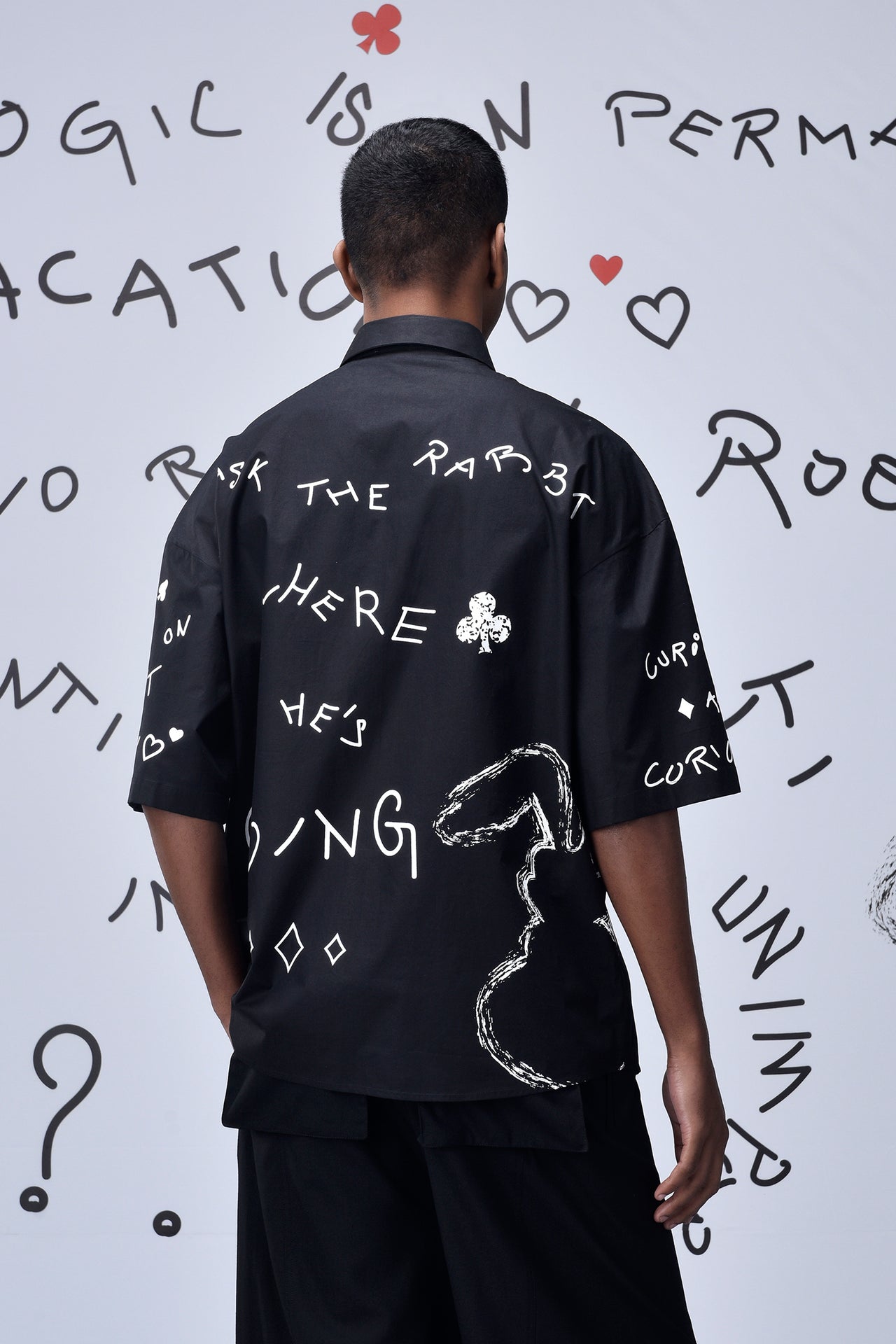 Shop Relaxed Fit Scribble Shirt For Men - Black Online